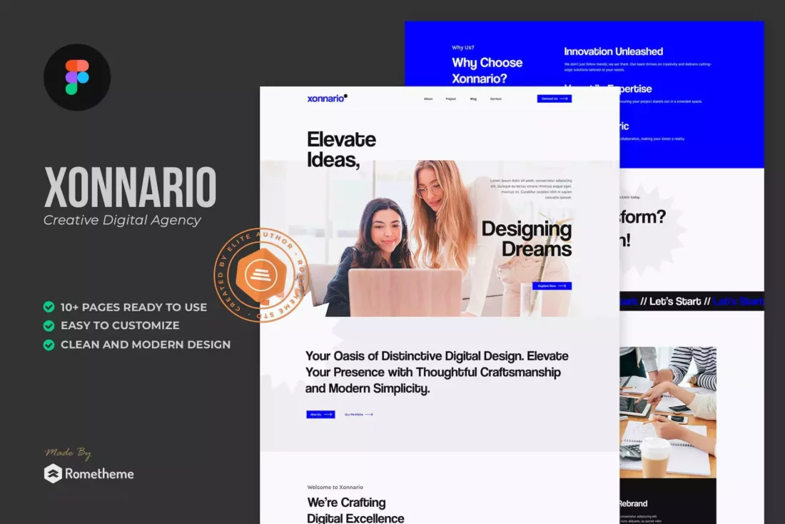 Xonnario Creative Agency Website Template | Design Shack