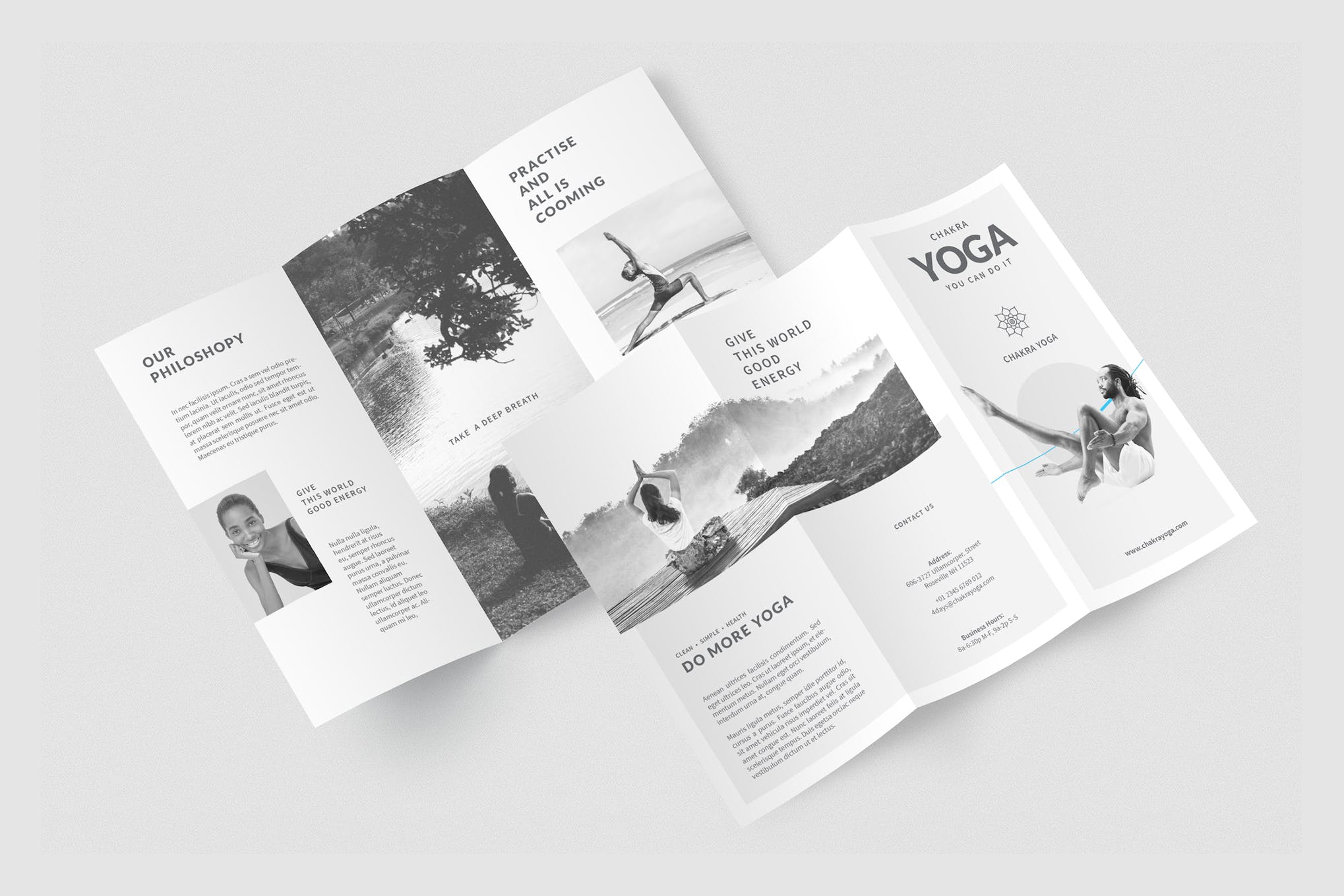 Yoga Minimalist InDesign Trifold Template | Design Shack